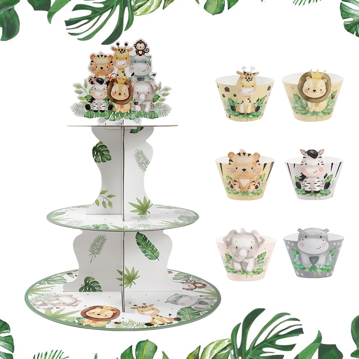 Selva-Animais-Cupcake-Stand-Para-Crian-as-Safari-Chuveiro-De-Beb-Decora-es-De-Festa-De.jpg