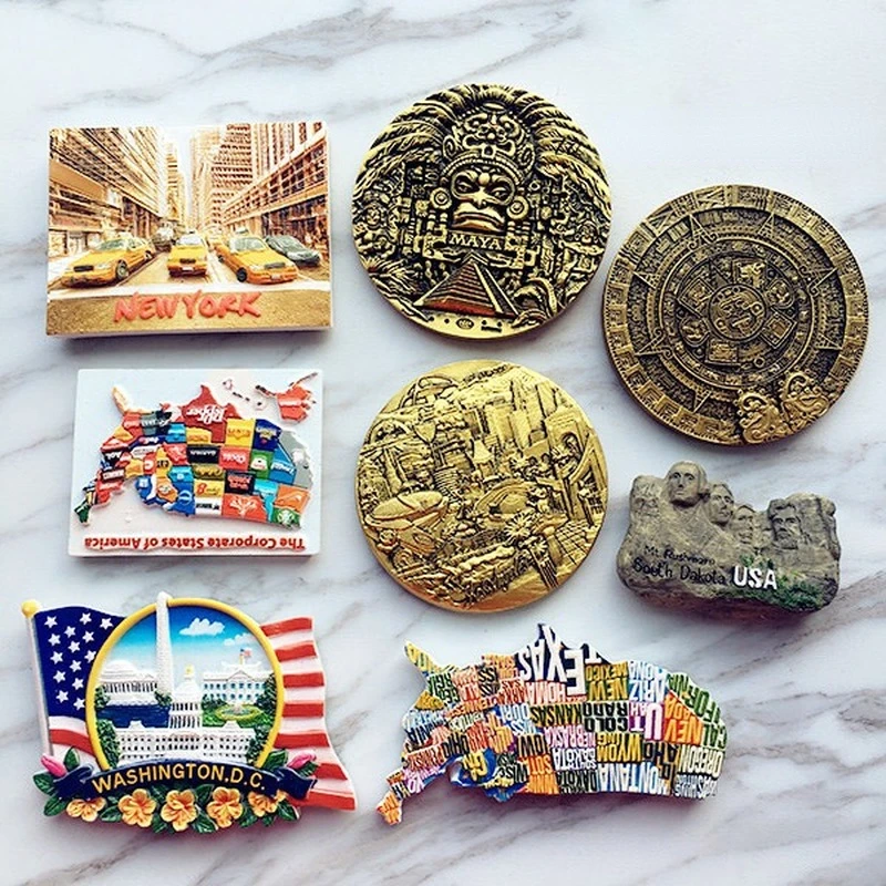 American Flag Map South America Maya Refrigerator Magnet 3D Fridge ...