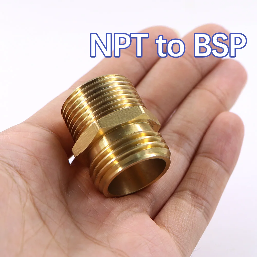 NPT-to-BSP-Male-Thread-3-4-Brass-Hexagon-Head-Adapter-Copper-Pipe ...