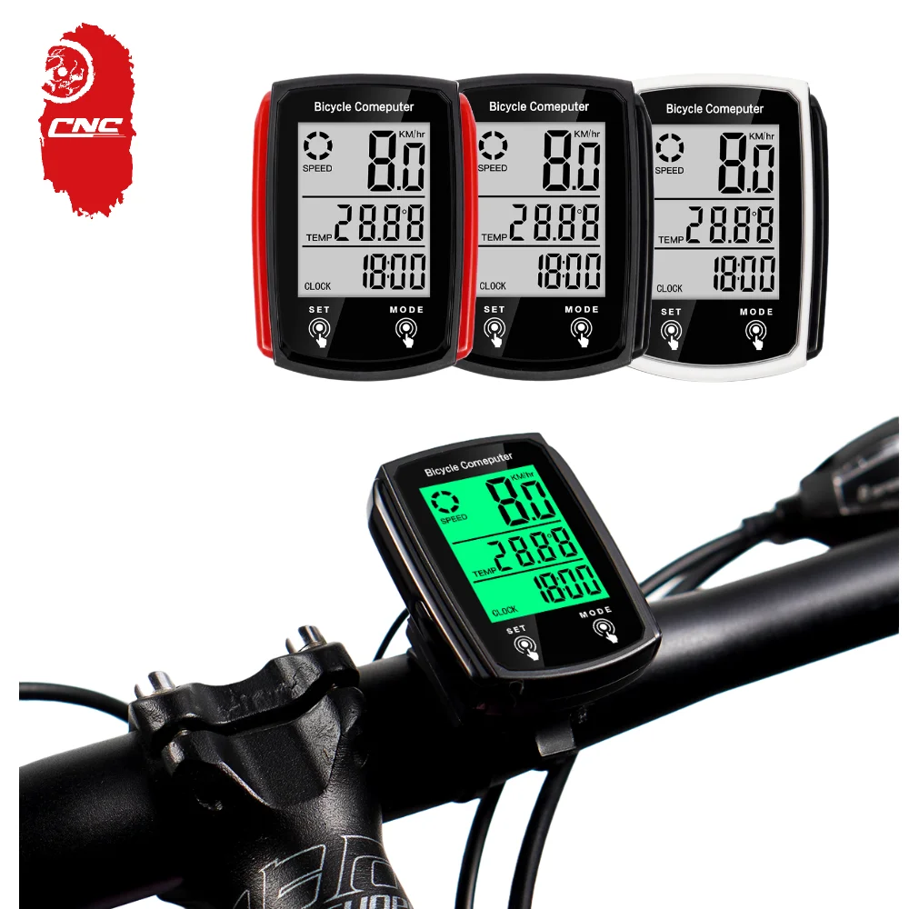 CNC Cycling Computer Speedometer Waterproof Bike Comput Wired Odometer ...