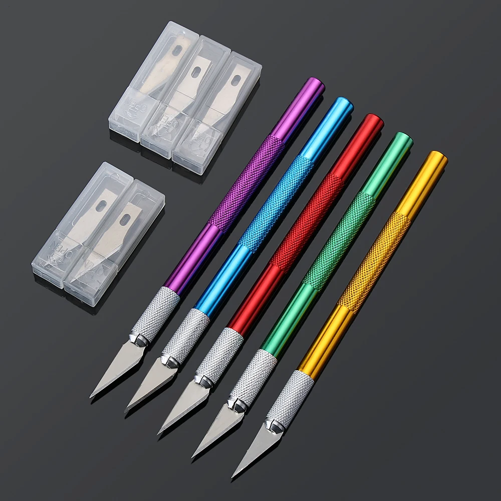 Metal-6-Blades-Scalpel-Knife-Tools-Kit-Craft-Artwork-Cutting-Knifes-Non ...
