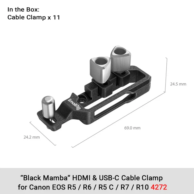 SmallRig “Black Mamba” HDMI & USB-C Cable Clamp for Canon EOS R5 / R6 ...