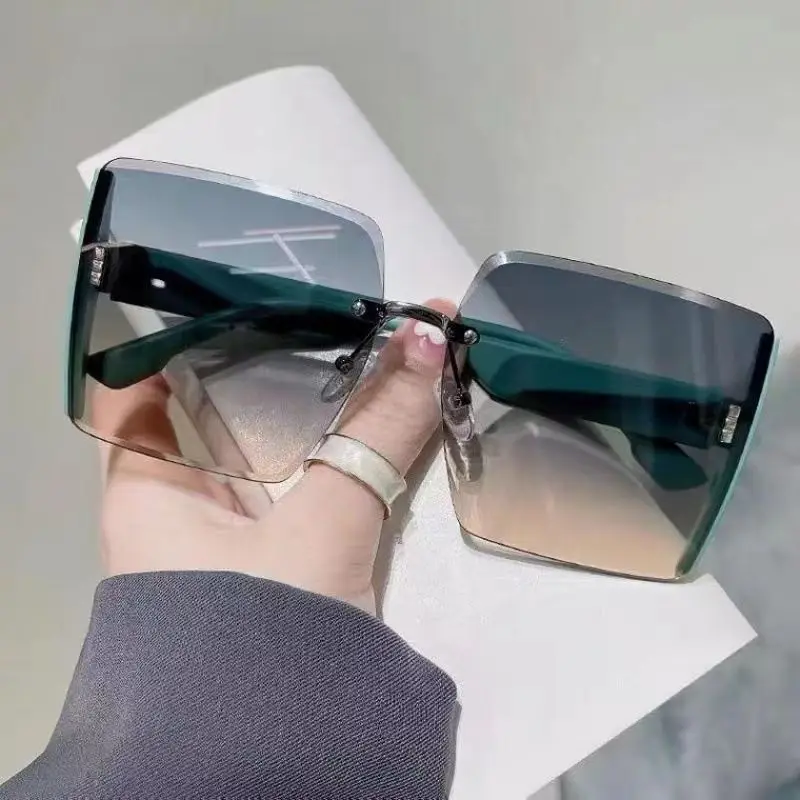 New-Borderless-Square-Sunglasses-Women-s-Brand-Designer-Fashion-Sun ...