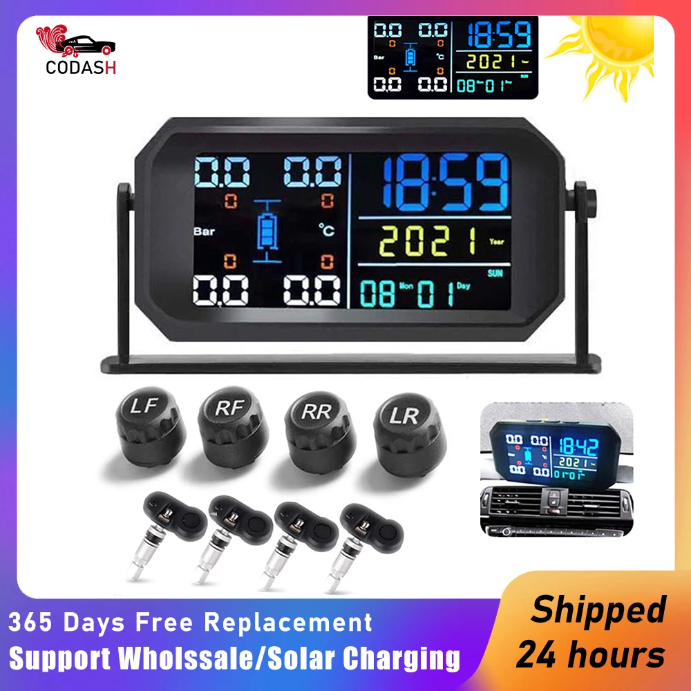 2022 Solar Tpms Tire Pressure Monitoring System Solar Power Digital ...