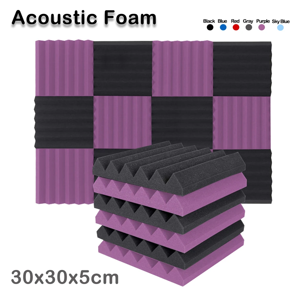 12-24-Pcs-30x30x5cm-Studio-Acoustic-Foam-Panels-SoundProofing-Wall ...