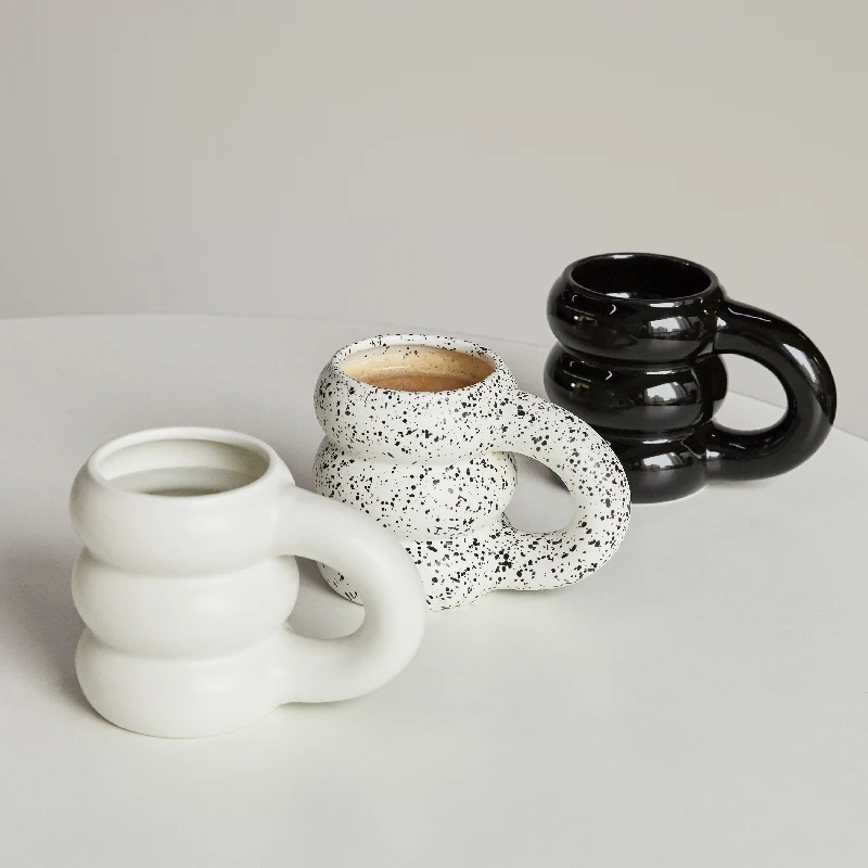 Creative Water Cup Ceramic Mug Nordic Coffee Cups with Big Handrip ...