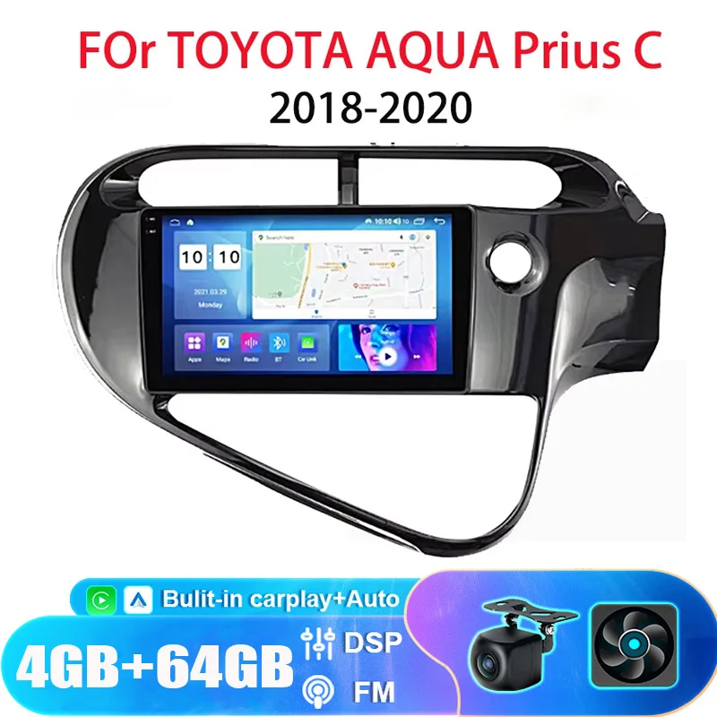 9“Car Radio For Toyota Aqua Prius C 2018-2020 Android Auto GPS ...