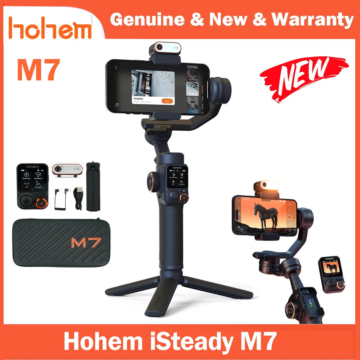 Hohem M7 iSteady M7 Smartphone Gimbal AI Rastreador Luz de ...