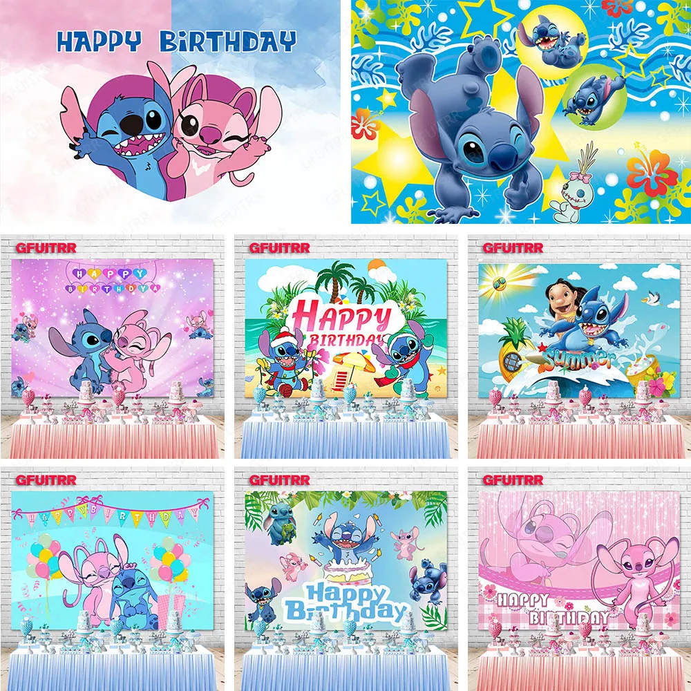 Lilo-Stitch-Backdrop-Kid-Birthday-Party-Cartoon-Decoration-Photography ...