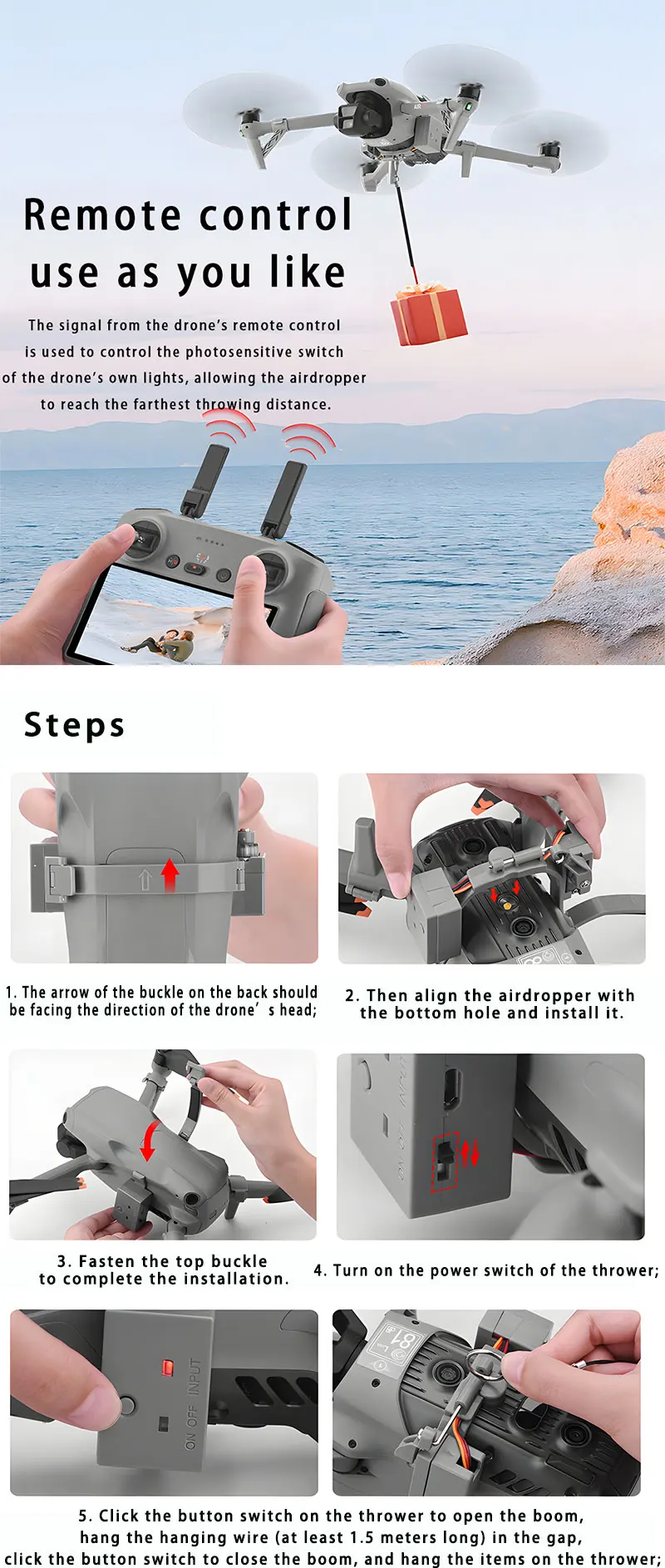 Drone Airdrop System for Dji Air 3 Payload Delivery Transport Drop ...