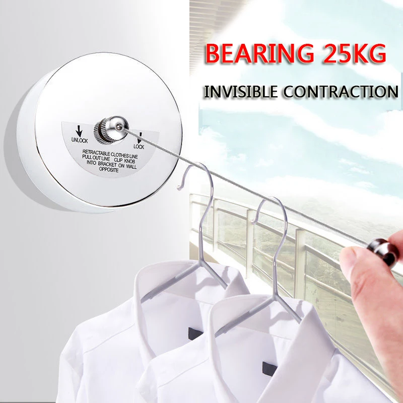 280CM Clothesline Telescopic Invisible Clothesline Balcony Stainless ...