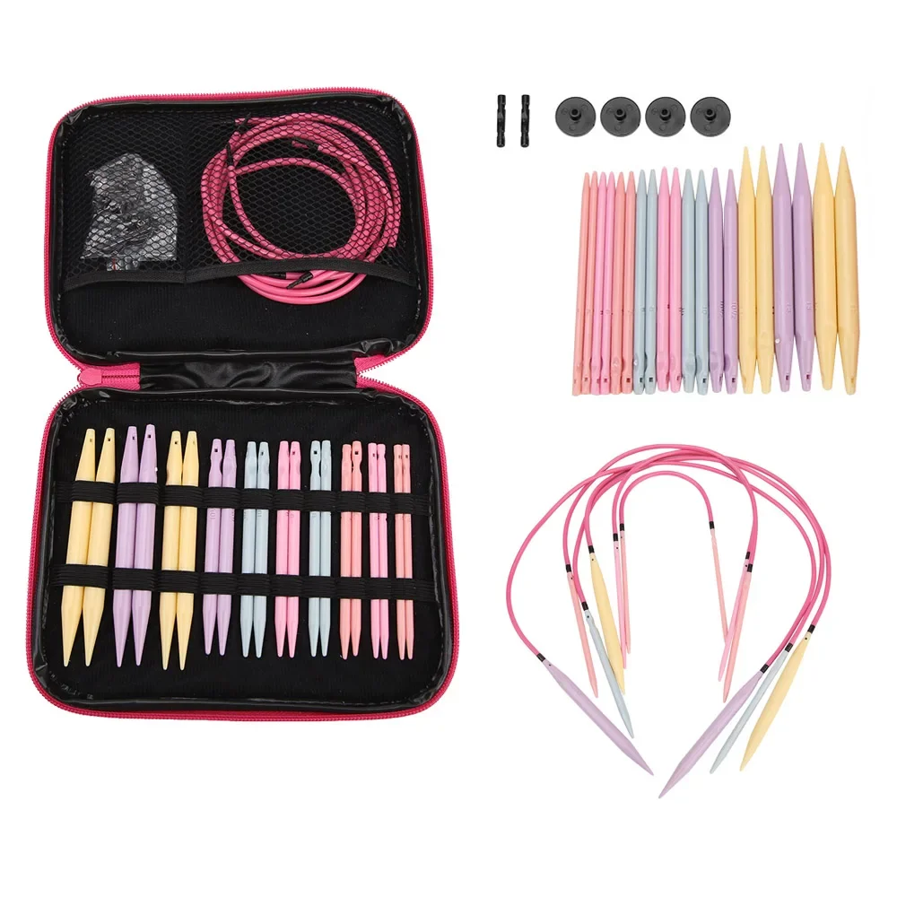 10-Pairs-Circular-Knitting-Needle-Changeable-Head-Crochet-Hooks-Set-Knitting-Tool-DIY-Sewing ...