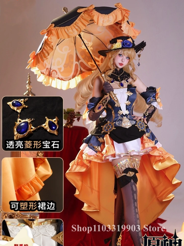 New-Navia-Cosplay-Costume-Game-Genshin-Impact-Doujin-Elegant-Dress-with ...