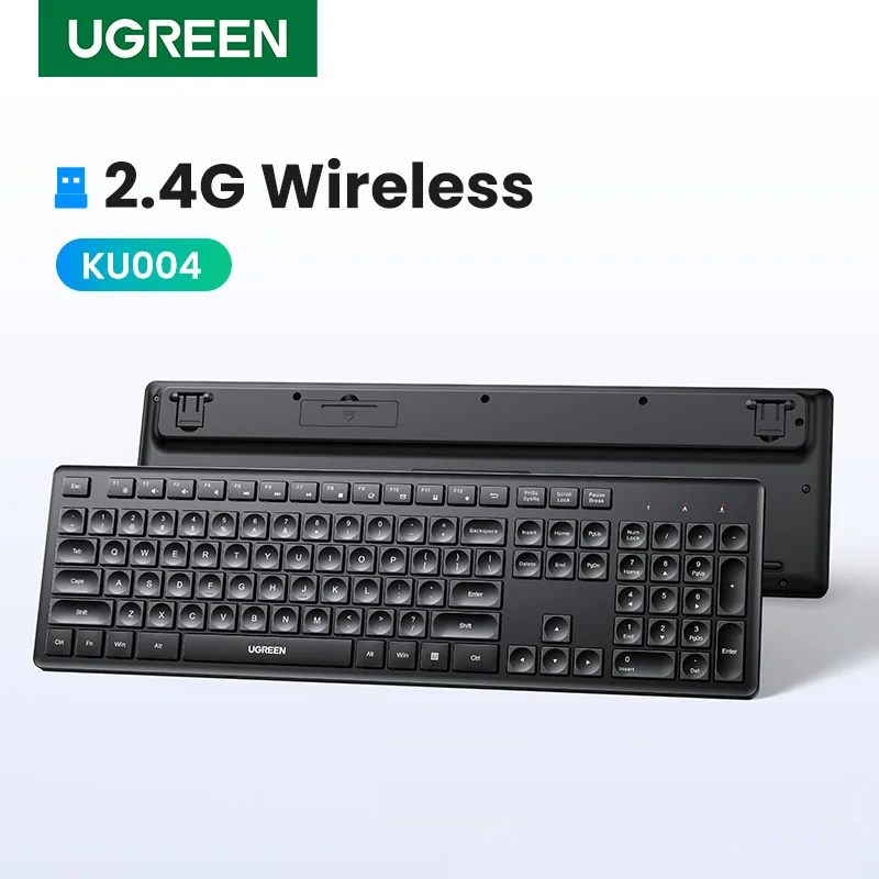 UGREEN-Wireless-Keyboard-2-4GHz-104-Keys-Layout-Ergonomic-for-Laptop ...