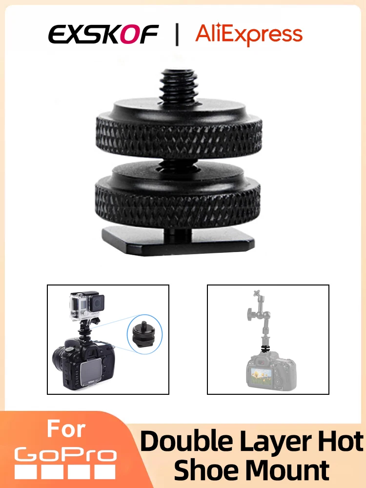 For-GoPro-Camera-Hot-Shoe-Mount-Double-Layer-Hot-Shoe-Mount-Tripod ...