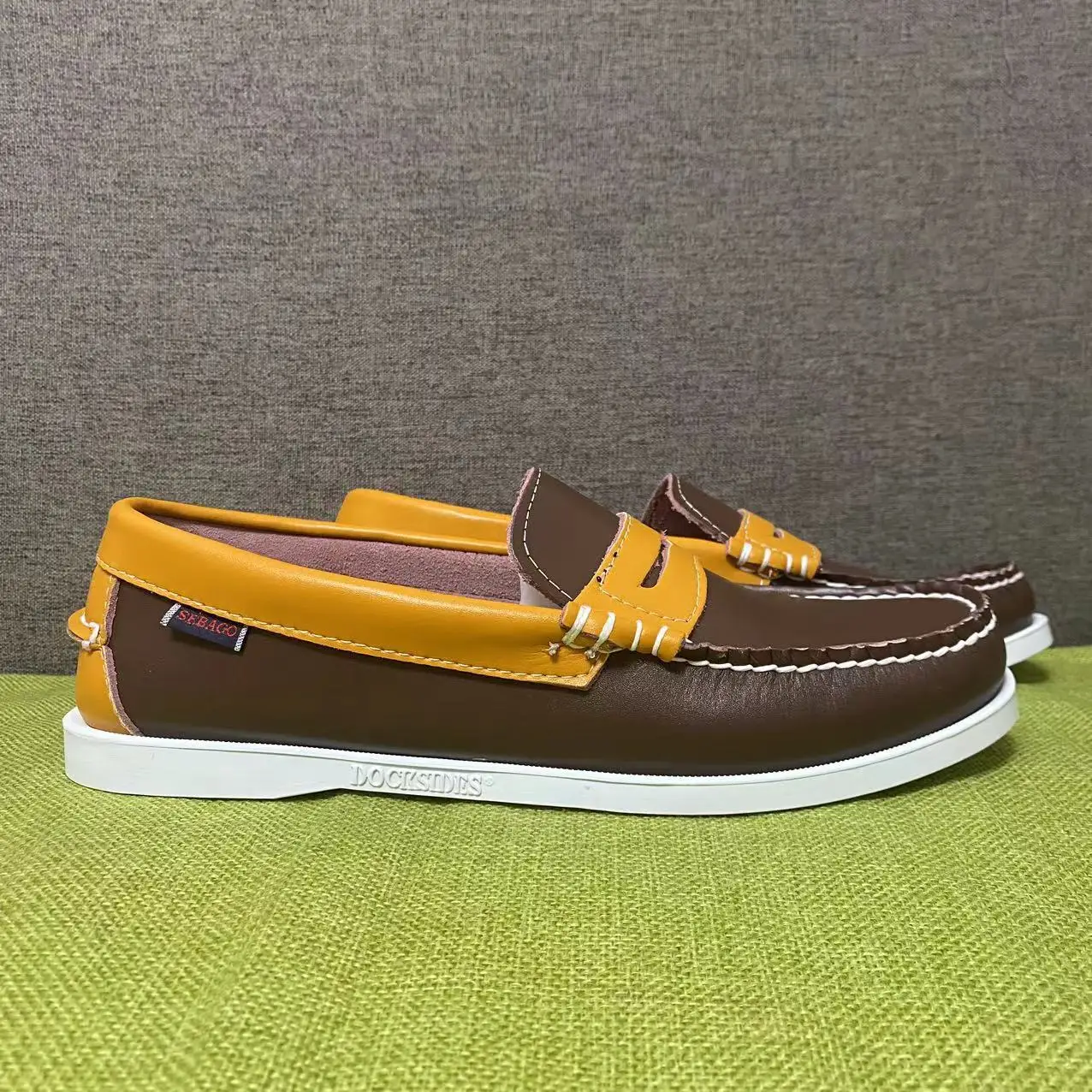 SEBAGO-Men-Homme-Authentic-Docksides-Shoes-Premium-Leather-Moc-Toe-Lace ...