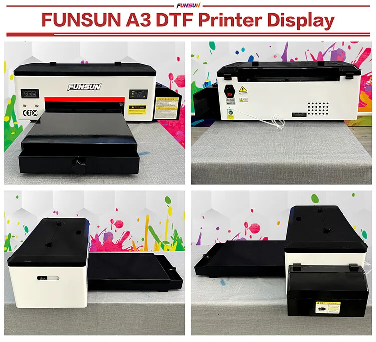 Funsun Factory Price A3 Direct Printing DTF Film Printer Heat Transfer Machine for Garment ...