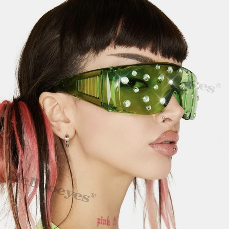 Oversized Diamond Sunglasses Women 2022 Fashion Luxury Shiny Goggle ...