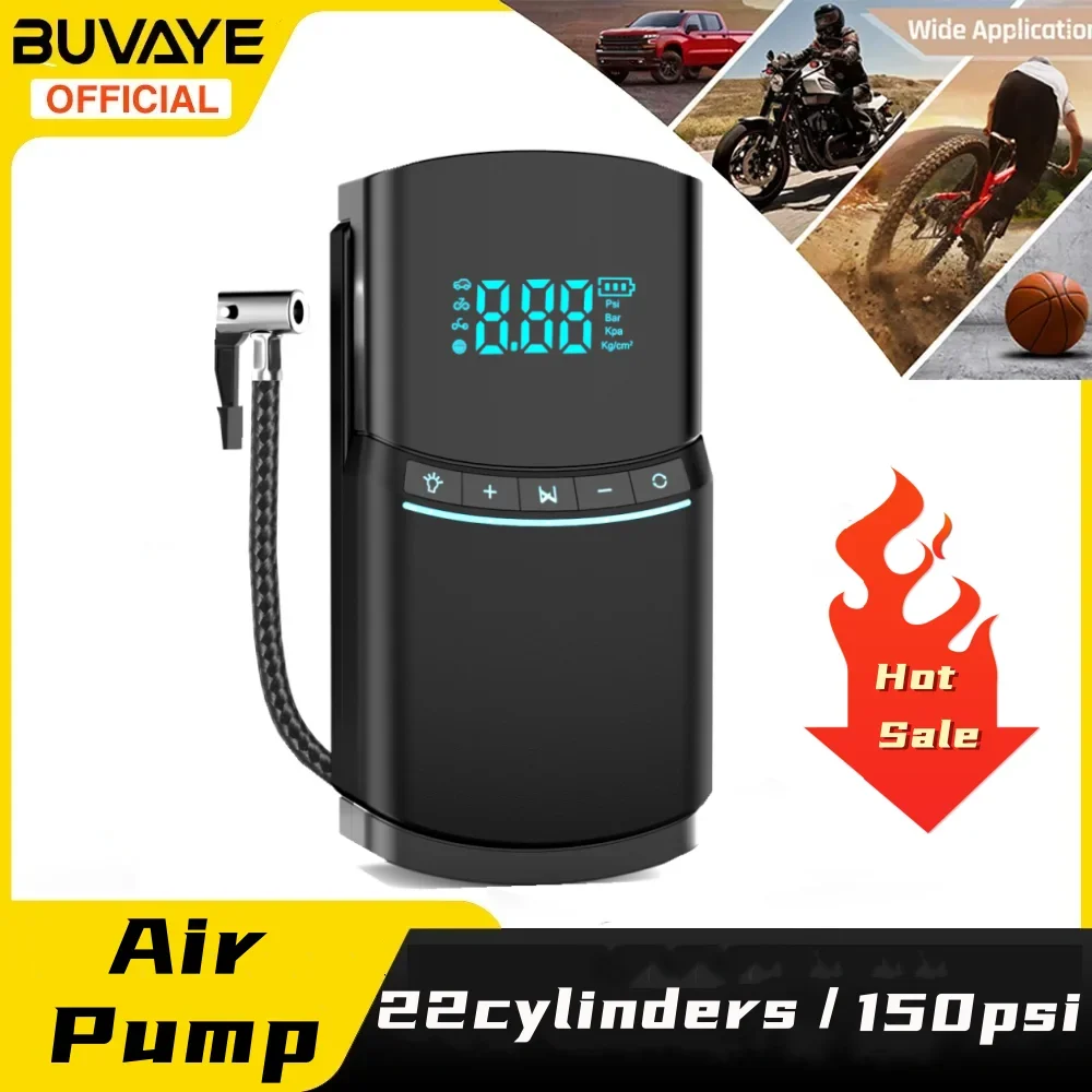 BUVAYE-Car-Air-Pump-Inflator-Tire-Pump-Portable-Car-Air-Compressor ...
