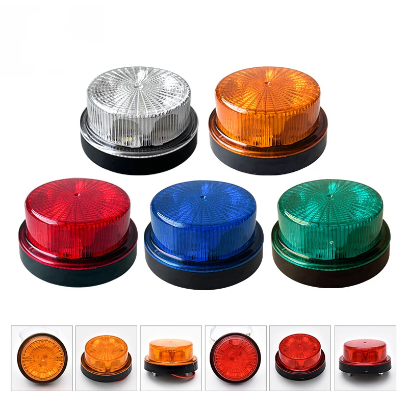 12V 24V LED Strobe Rotating Warning Light Cargo Truck Round Side Light ...