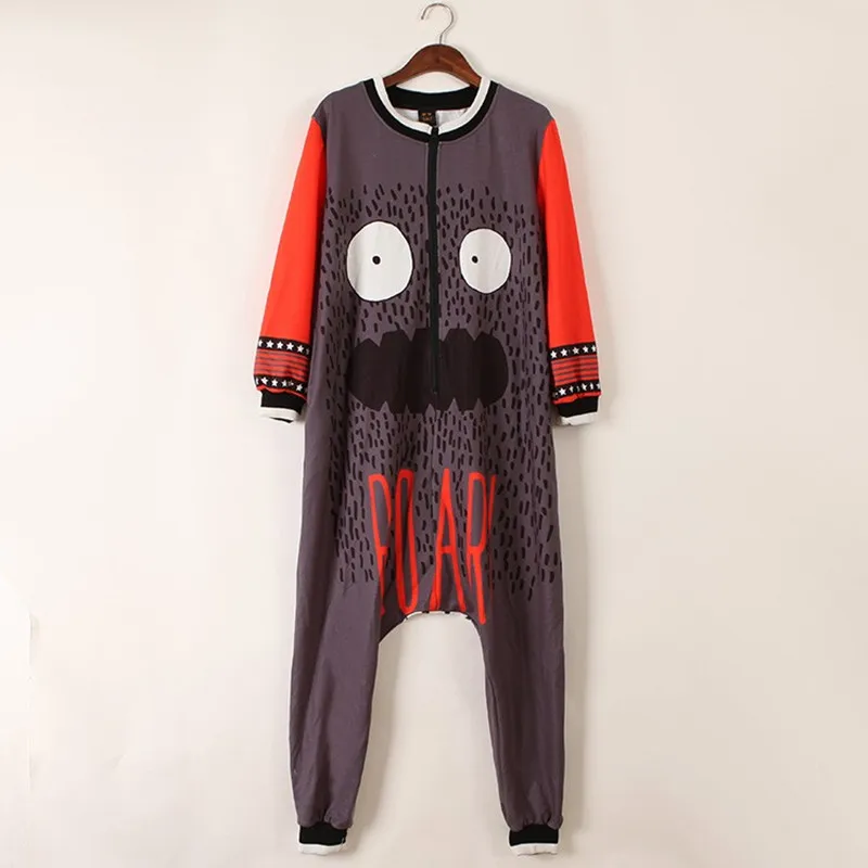Women-s-Casual-Skull-Printed-Overalls-Loose-Long-Sleeve-Rompers ...
