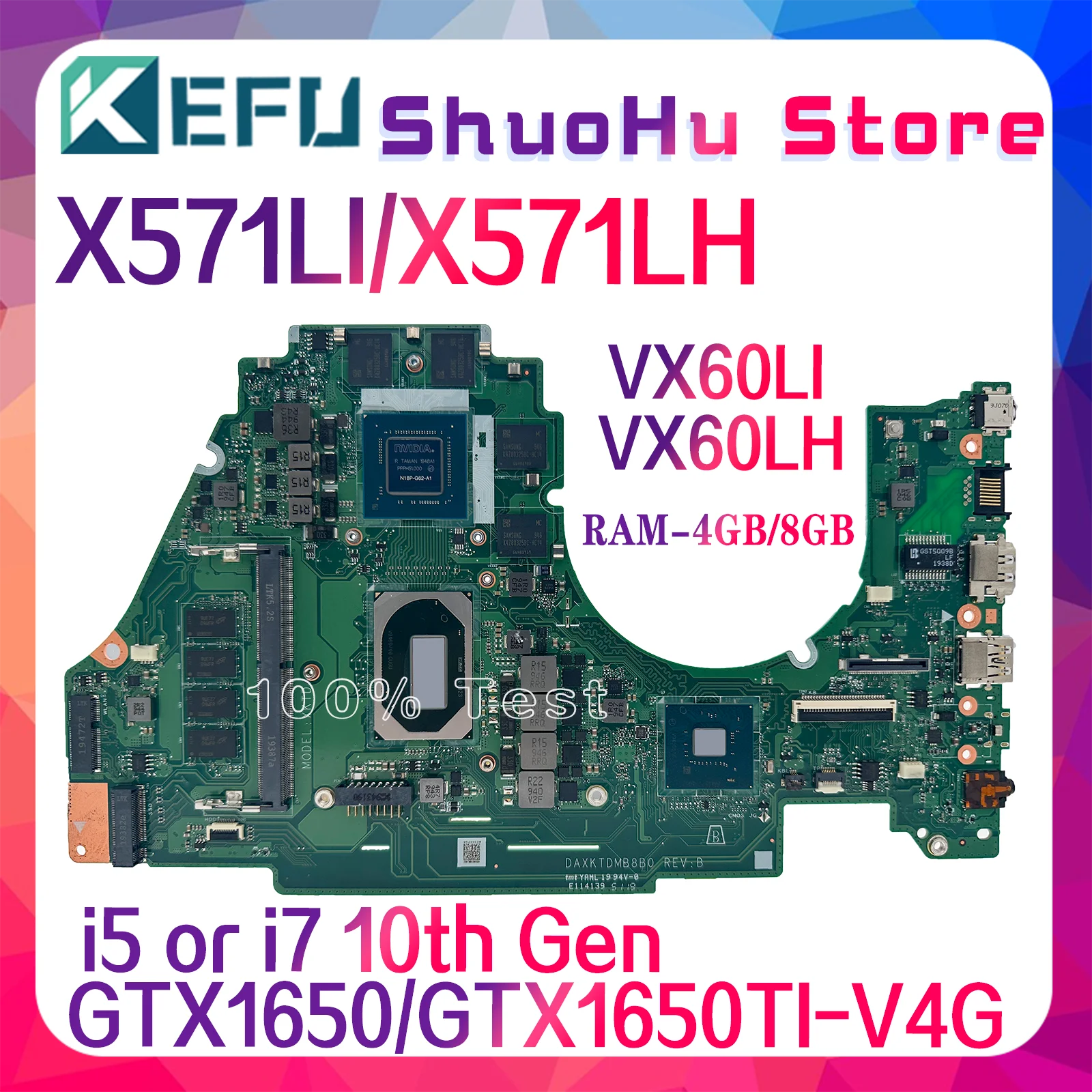 KEFU-VX60L-Mainboard-DAXKTDMB8B0-For-ASUS-X571LI-X571LH-X571L-F571L ...