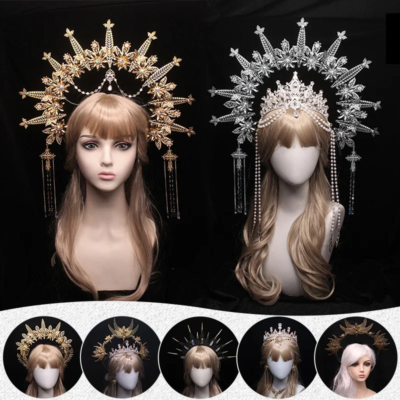 Gothic-Headband-Lolita-Crown-Tiaras-Headpiece-Virgin-Mary-Headwear-Diy-Unfinished-Baroque-Crown ...