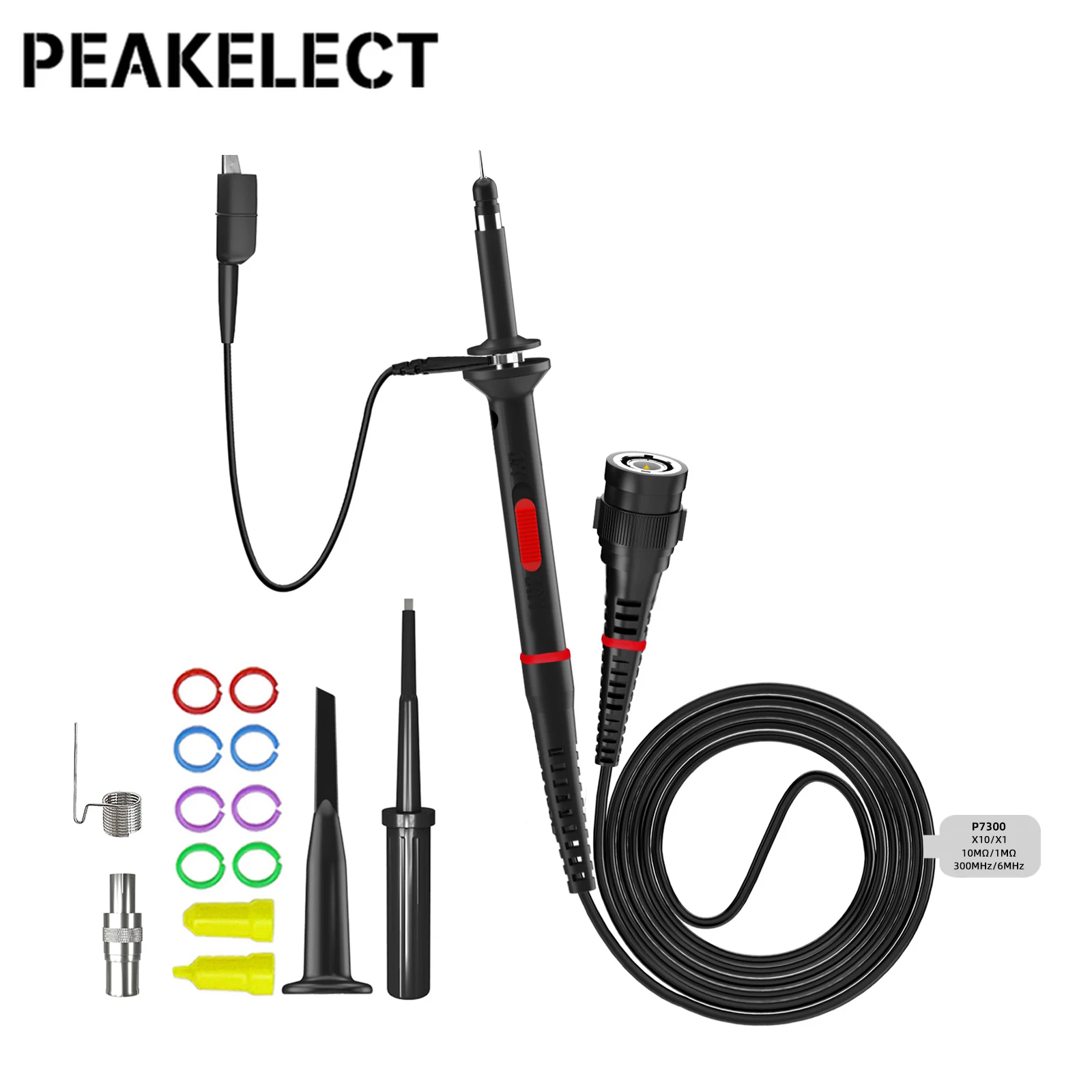 Peakelect P7300 300MHz Oscilloscope Probe with BNC Protective Cap ...