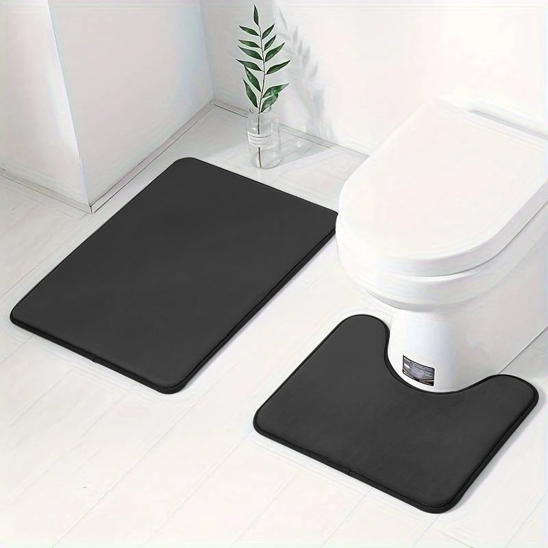 2PC-flat-bathroom-solid-color-simple-anti-slip-floor-mat-suitable-for ...