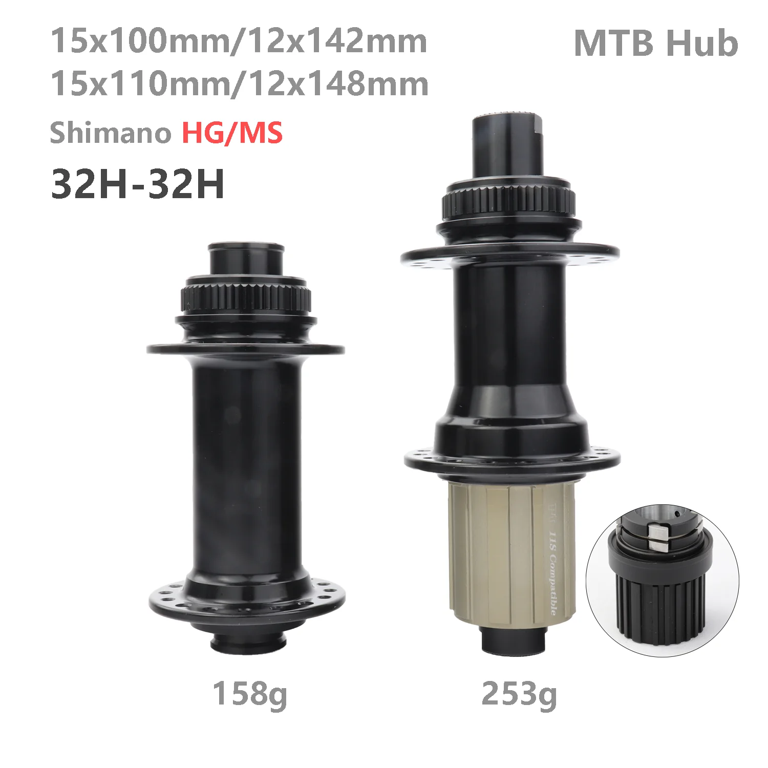 MTB-Center-Lock-32H-Thru-Axle-Boost-Bicycle-Hub-HG-MS-Micro-Spline-8-9 ...