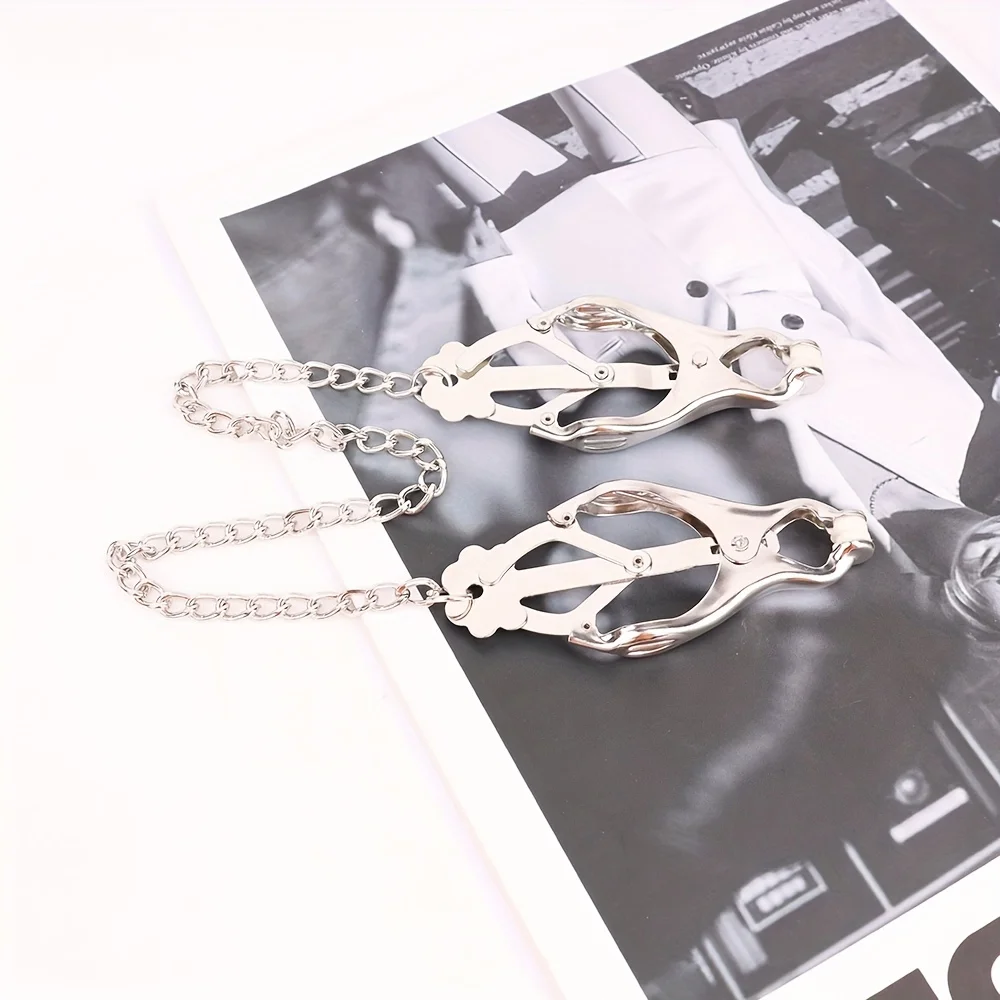Nipple-Clamps-with-Metal-Chain-Adjustable-Tightness-Restraint-Breast ...