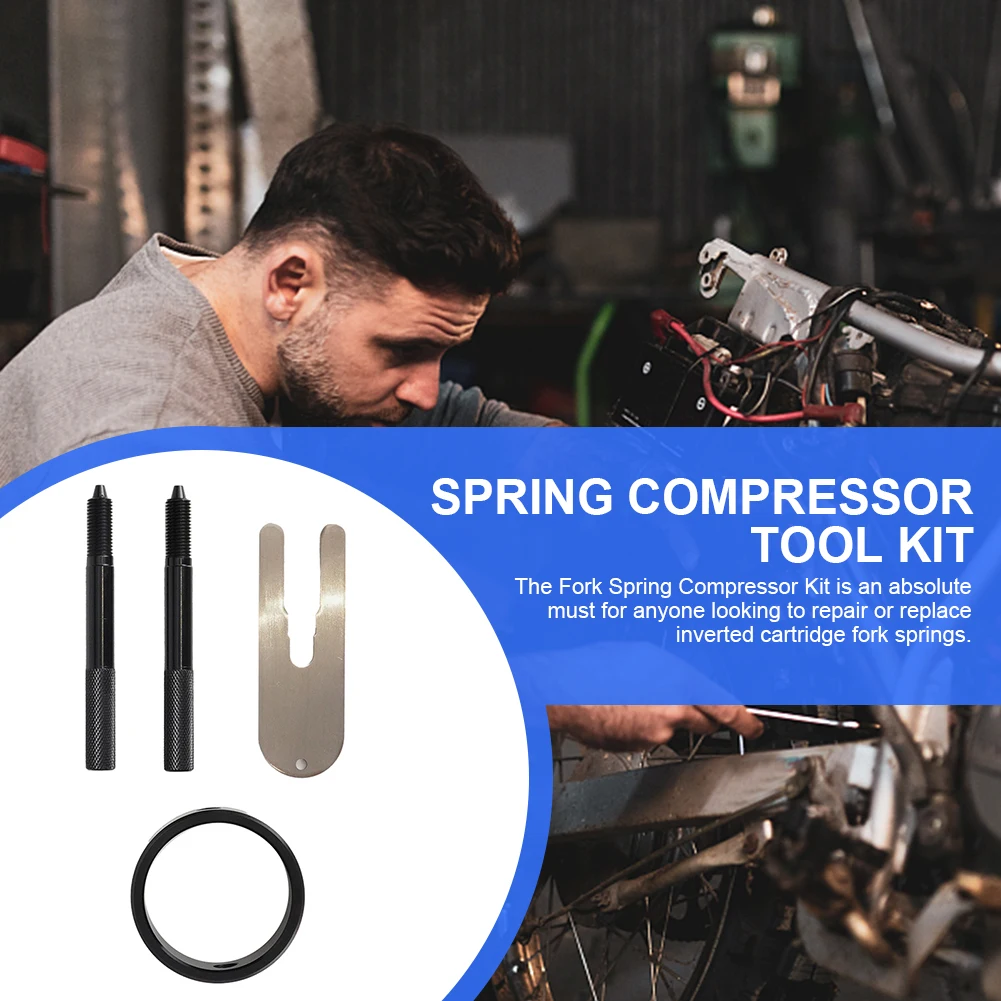 Universal-Motorcycle-Fork-Spring-Compressor-Tool-Kit-Black-Radial-Pin ...