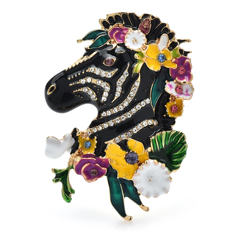 Wuli-baby-Wear-Flowers-Zebra-Brooches-For-Women-Unisex-Enamel-Vintage ...