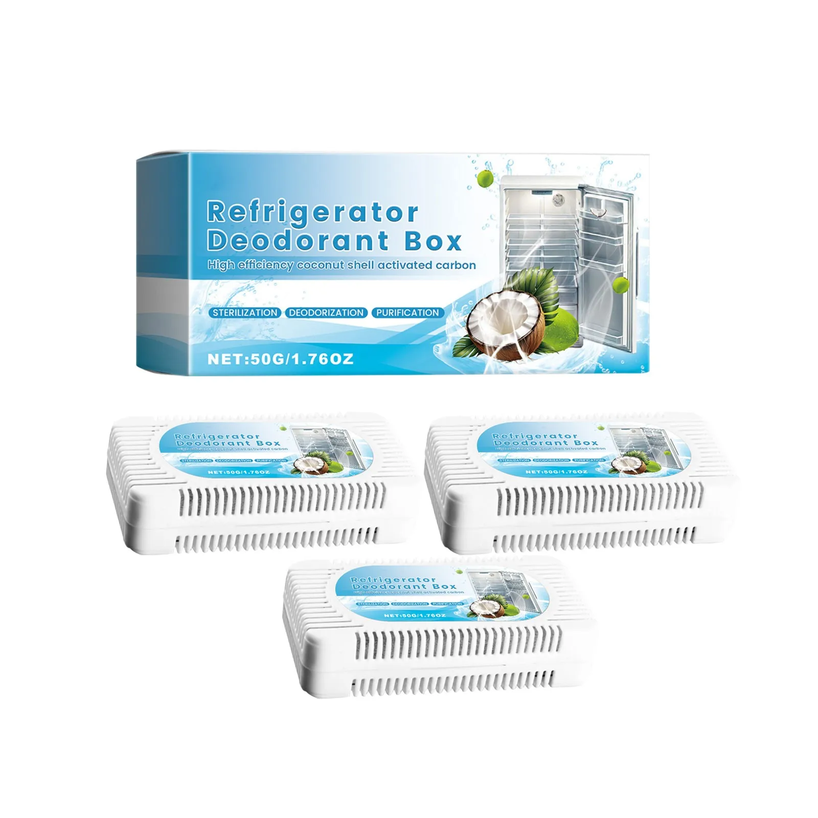 Refrigerator Air Purifier Bamboo Charcoal Activated Carbon Box Odour ...