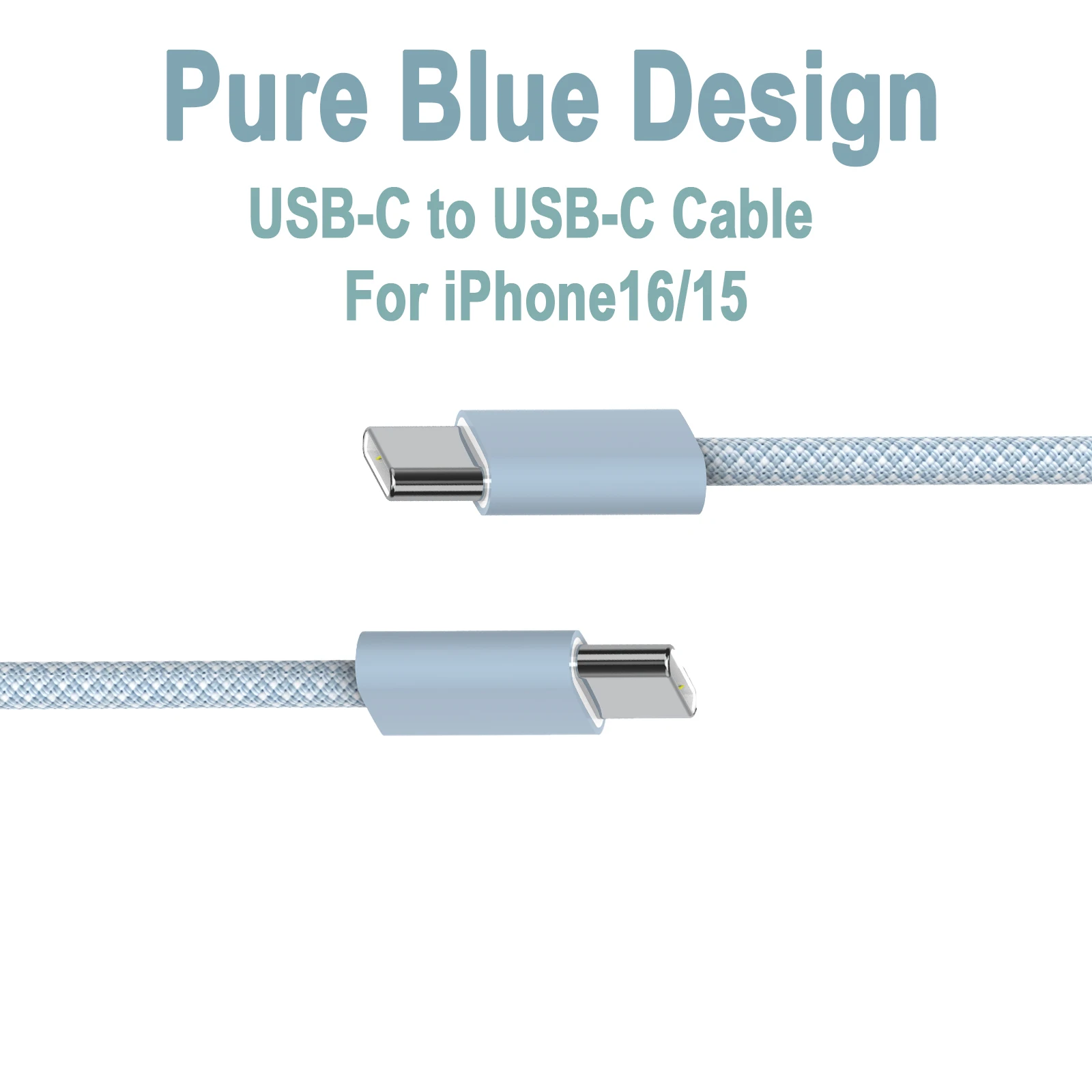 Pure-Blue-Nylon-Braided-USB-C-to-USB-C-Fast-Charging-Cable-for-iPhone16 ...