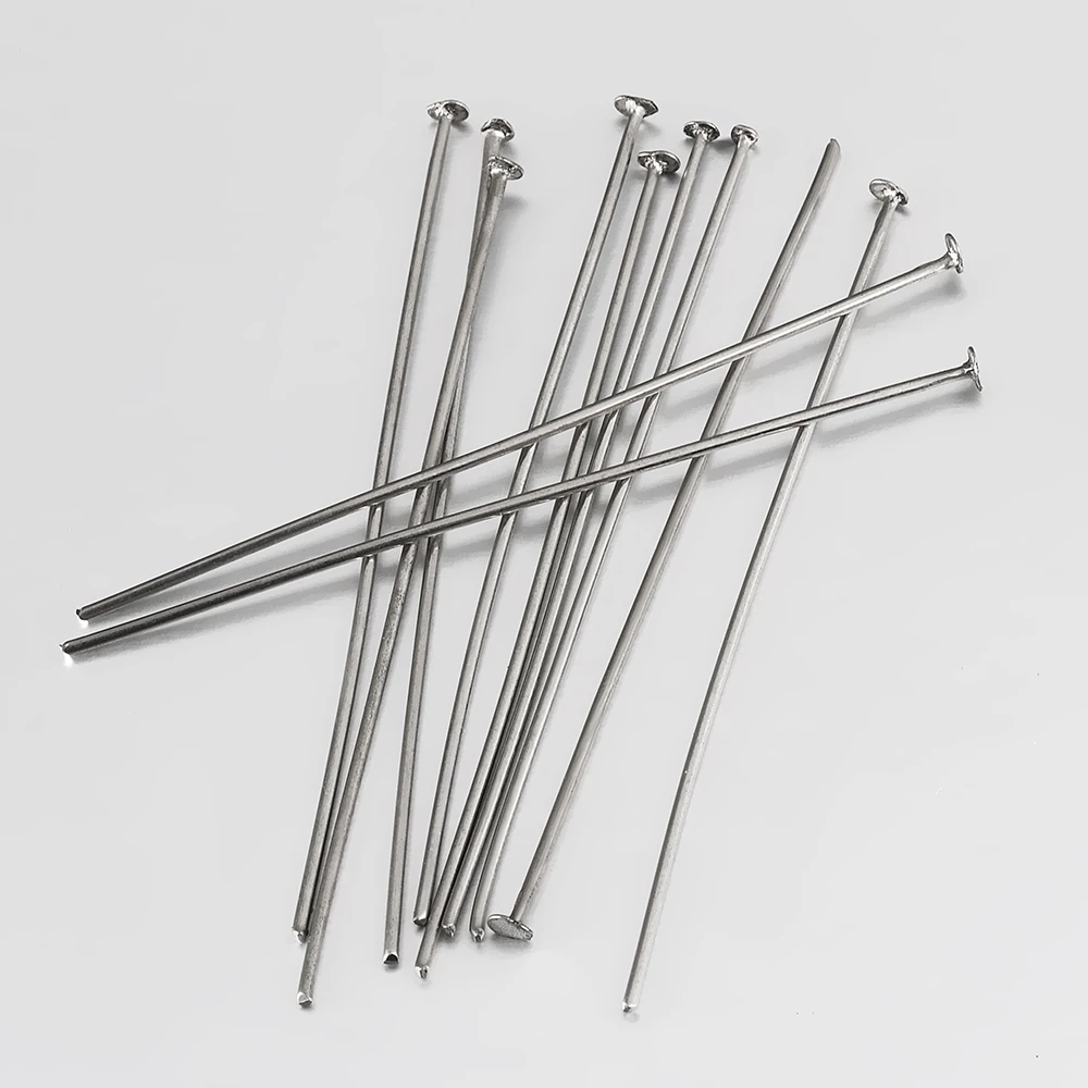 100pcs 20-50mm Stainless Steel T Shape Flat Head Pins for DIY Jewelry ...