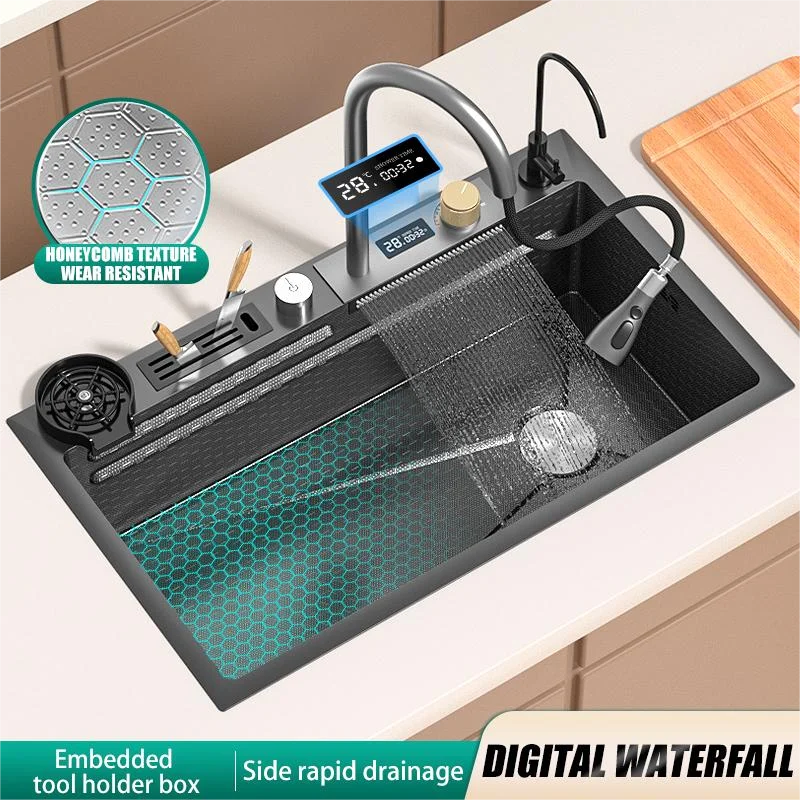 Multifunctional-Kitchen-Sink-Stainless-Steel-Waterfall-Sink-For-Kitchen ...