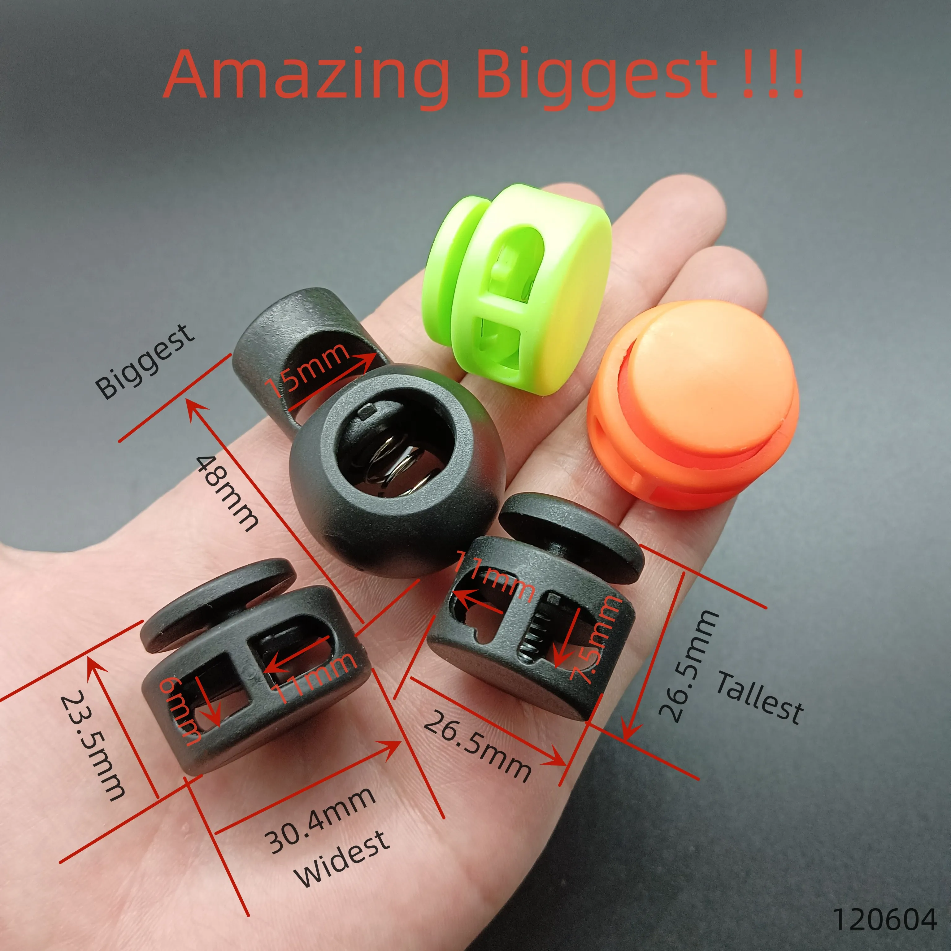 2Pcs-Big-Size-Cord-Lock-Stopper-Buckles-Clamp-Toggle-Clip-Shoelace ...