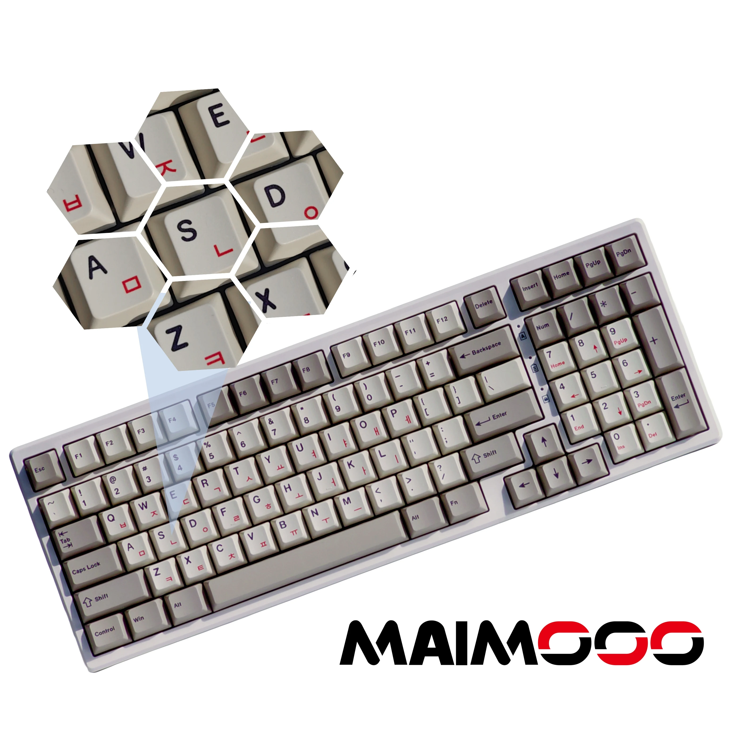 Korean/Russian/English Retro Cyrillic Keycaps Cherry Profile PBT RU ...