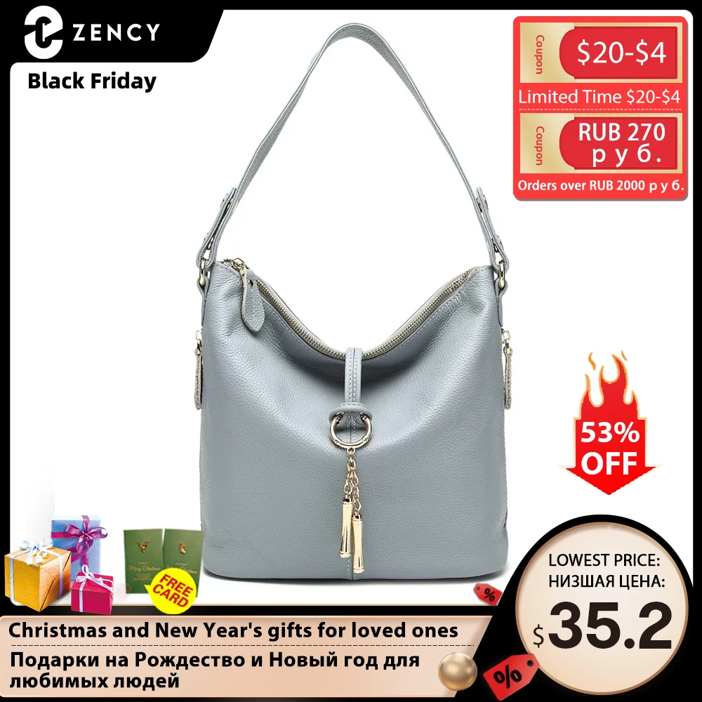 Zency-New-Fashion-Women-Shoulder-Bag-Metal-Tassel-100-Genuine-Leather-Lady-Crossbody-Messenger ...