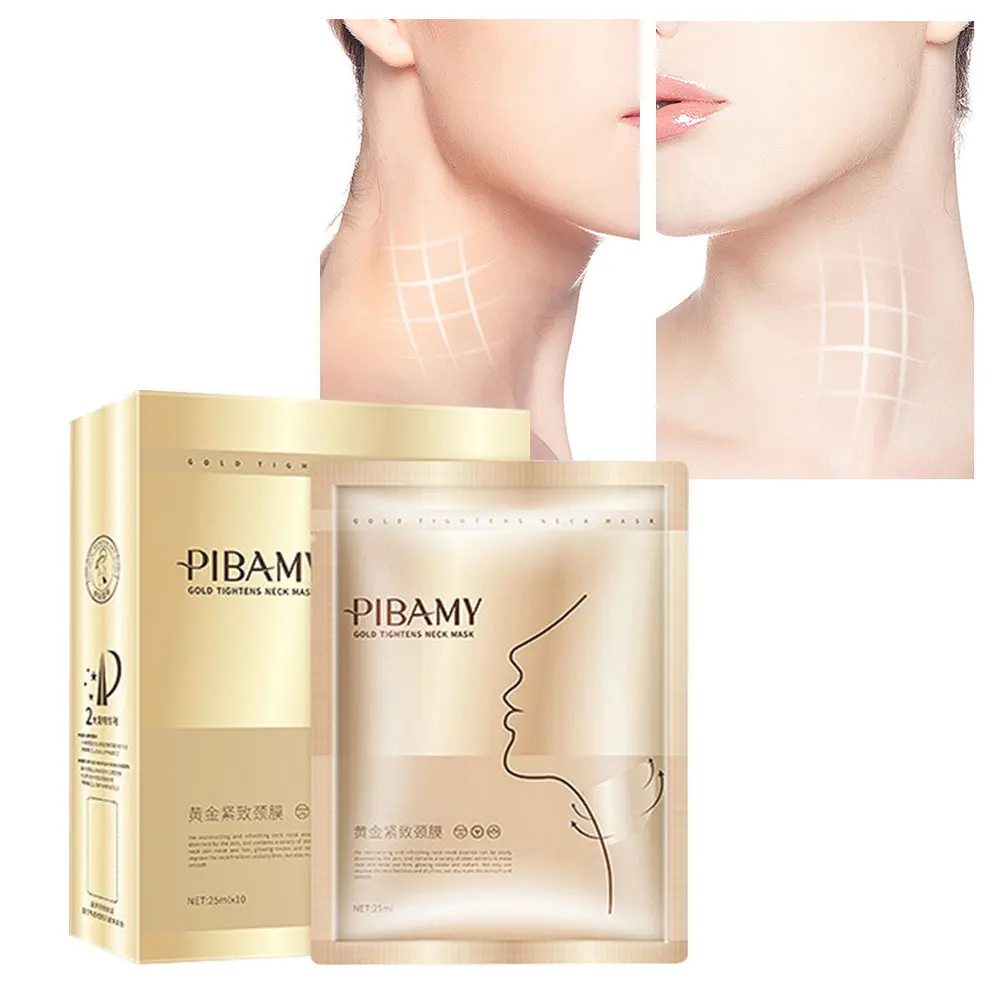 10pcs Gold Firming Neck Mask Moisturizing Anti Wrinkles Anti-aging ...