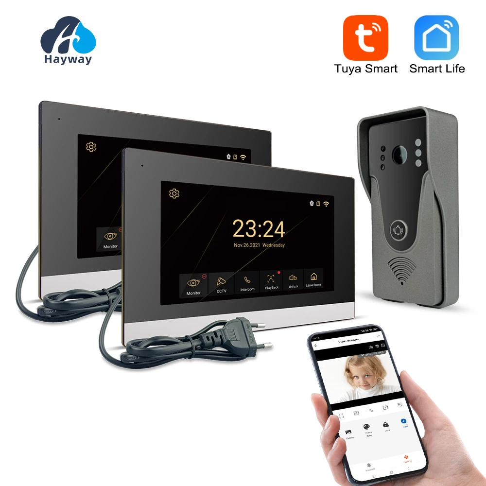 FHD-1080P-Wifi-4-Wires-Video-Door-Phone-Intercom-System-Home ...