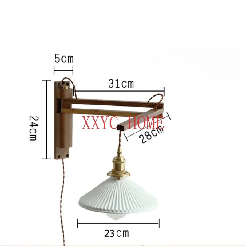 Retro-Folding-Wall-Lamp-Retractable-Walnut-Solid-Wood-Wall-Lamp ...