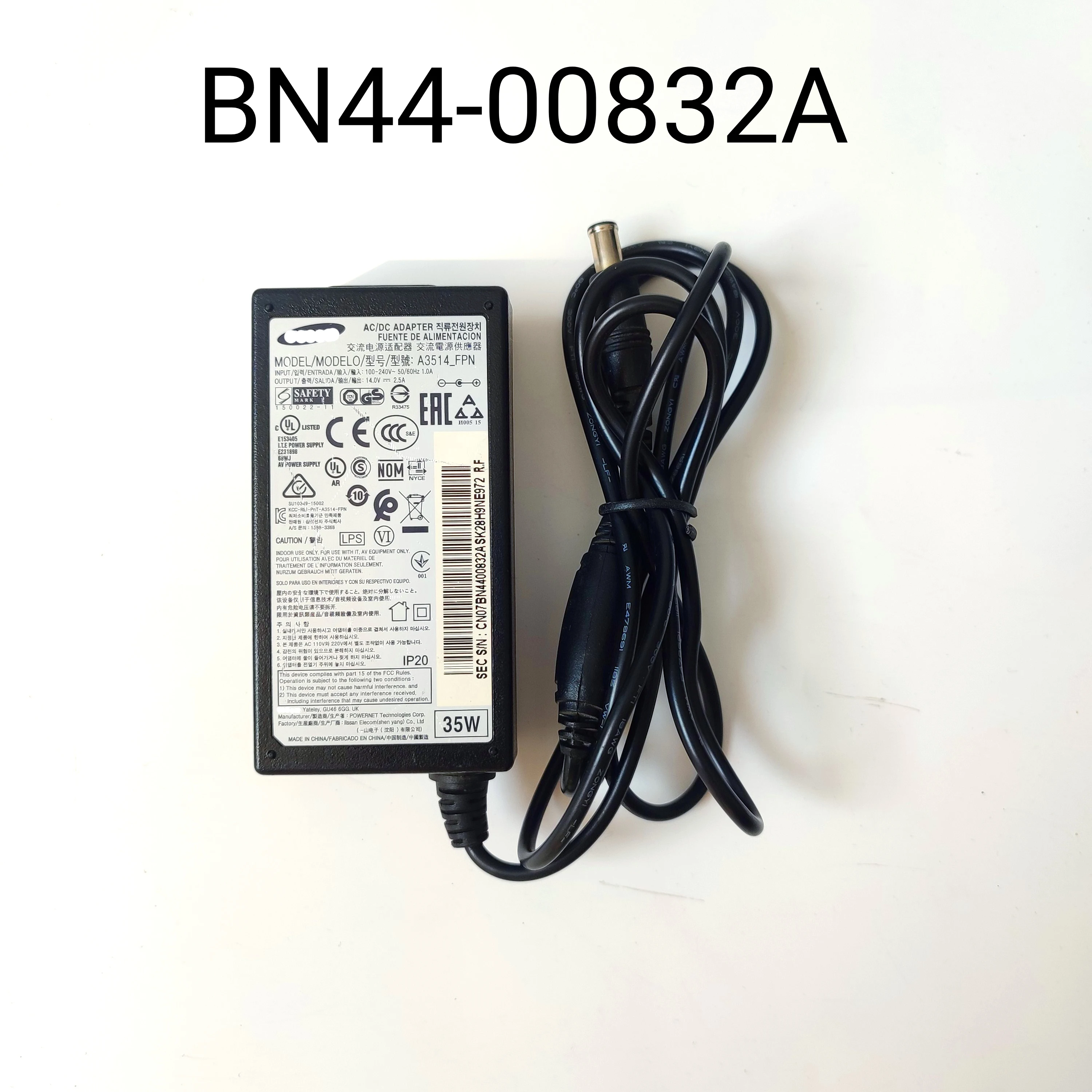 Original-BN44-00832A-A3514-FPN-AC-DC-Adapter-Power-14V-2-5A-35W-for ...