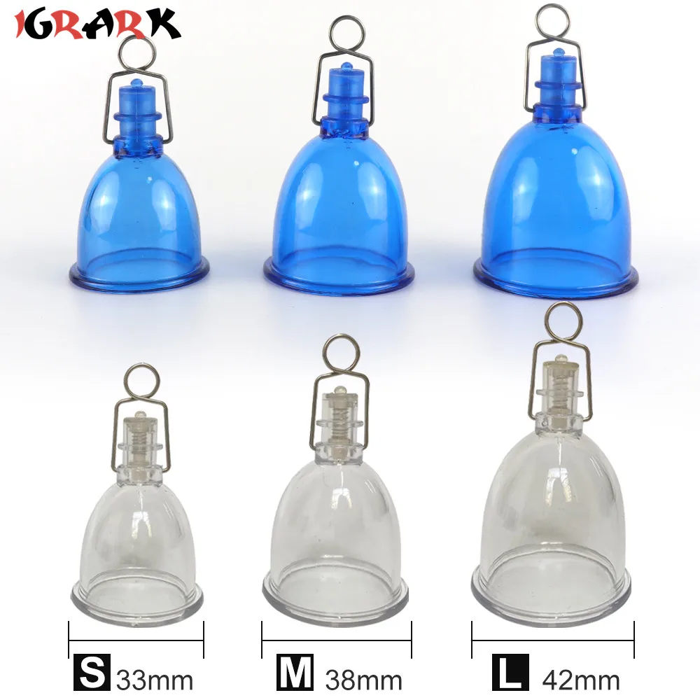 S/M/L Clear Blue Cup for Penis Extender Pump Enlargement Glans Protector Cap Replacement Penile ...