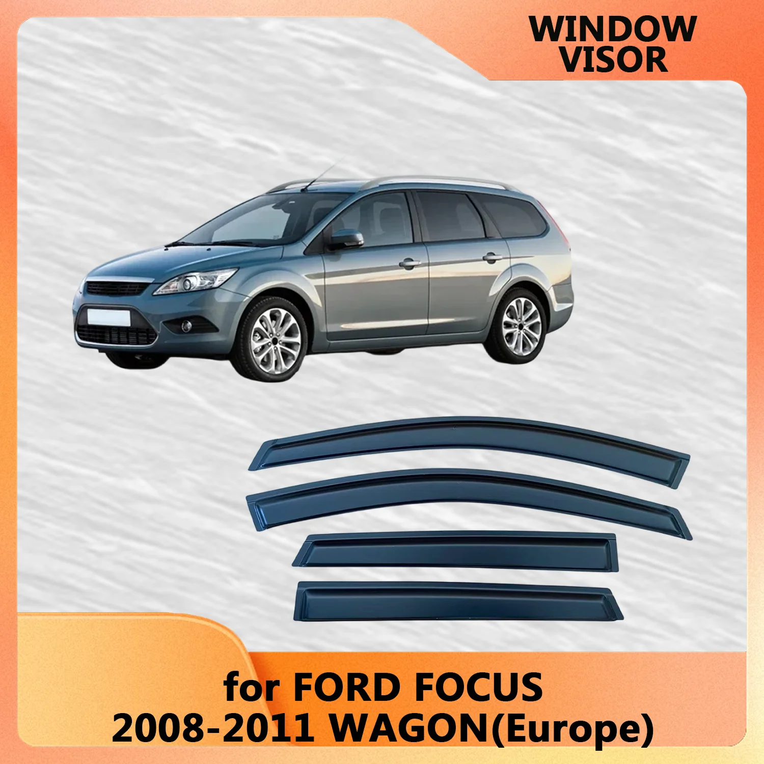 For FORD FOCUS WAGON EUROPE 2008 2009 2010 2011 Wind Deflectors Rain ...