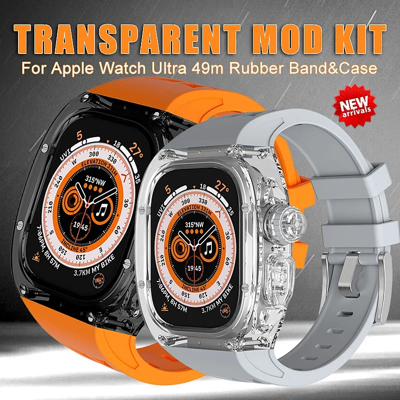 Transparent-Modification-Kit-for-IWatch-Series-49mm-Luxury-Case-Rubber ...