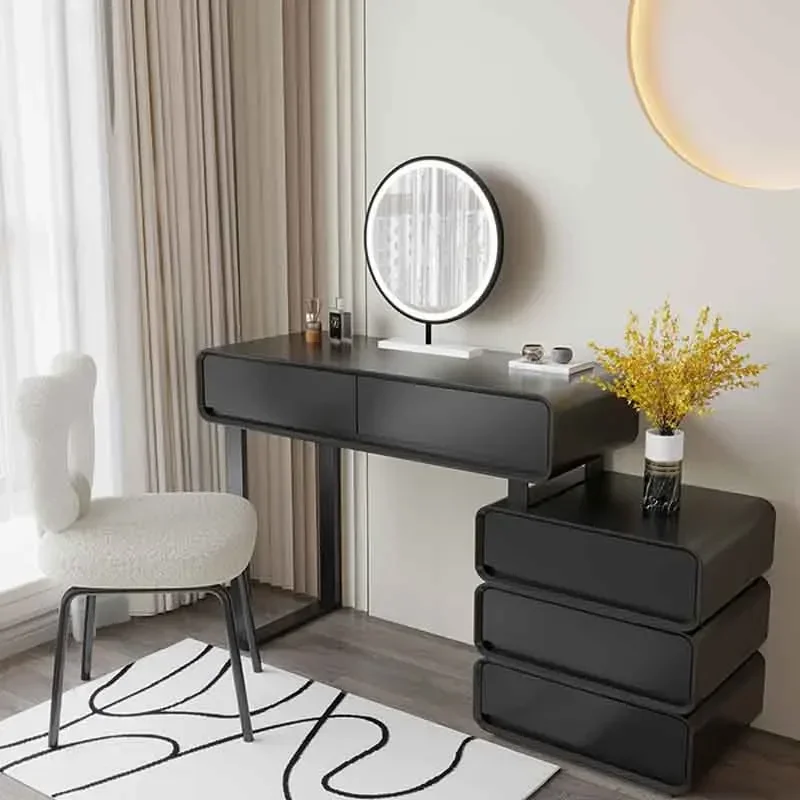 Ergonomic Hair Dressing Table Holders Black Storage Mirror Dressing ...