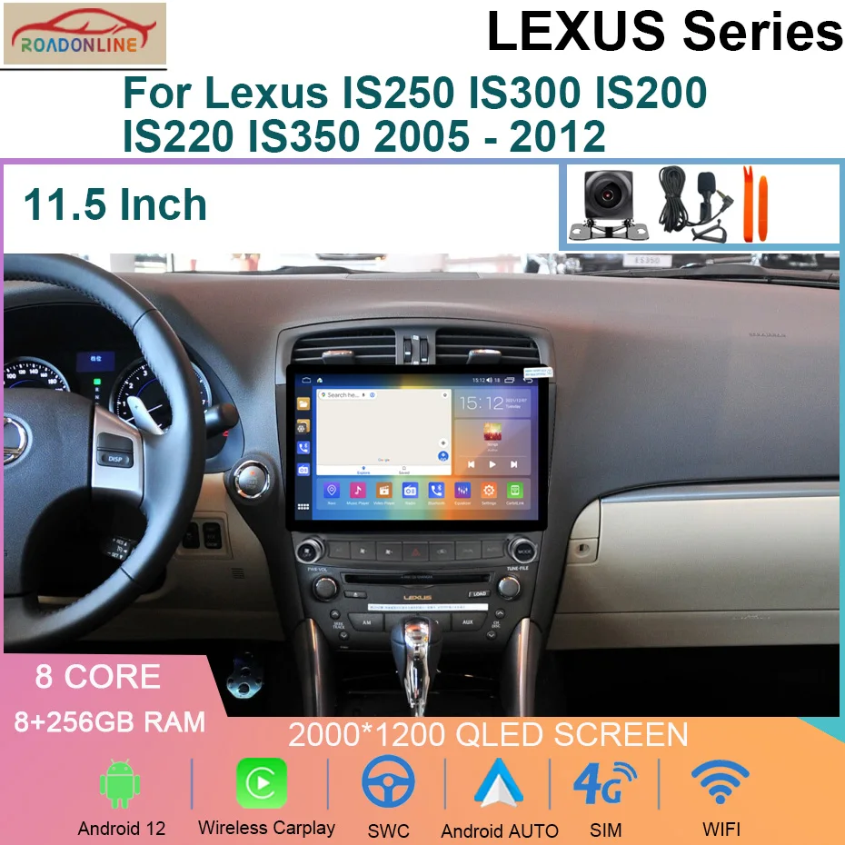 11-5-pulgadas-Android-12-2K-Scree-Radio-de-coche-para-Lexus-IS250-IS300 ...