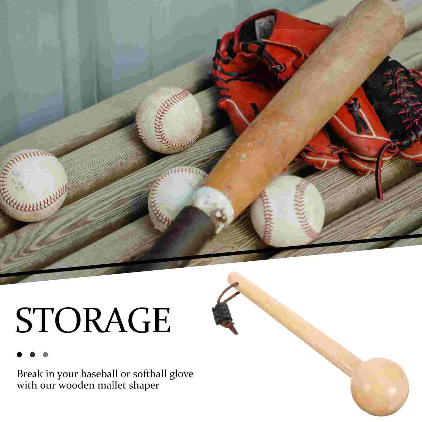Rubber Wood Baseball Hammer Solid Matchstick Round Wooden Bat Pole Hole ...